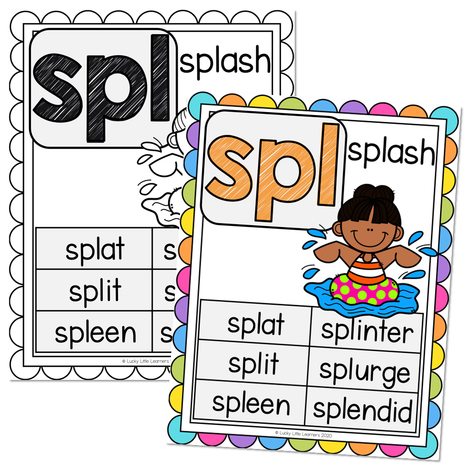 Phonics Posters - Blends, Endings, Digraphs Posters - spl - Lucky ...