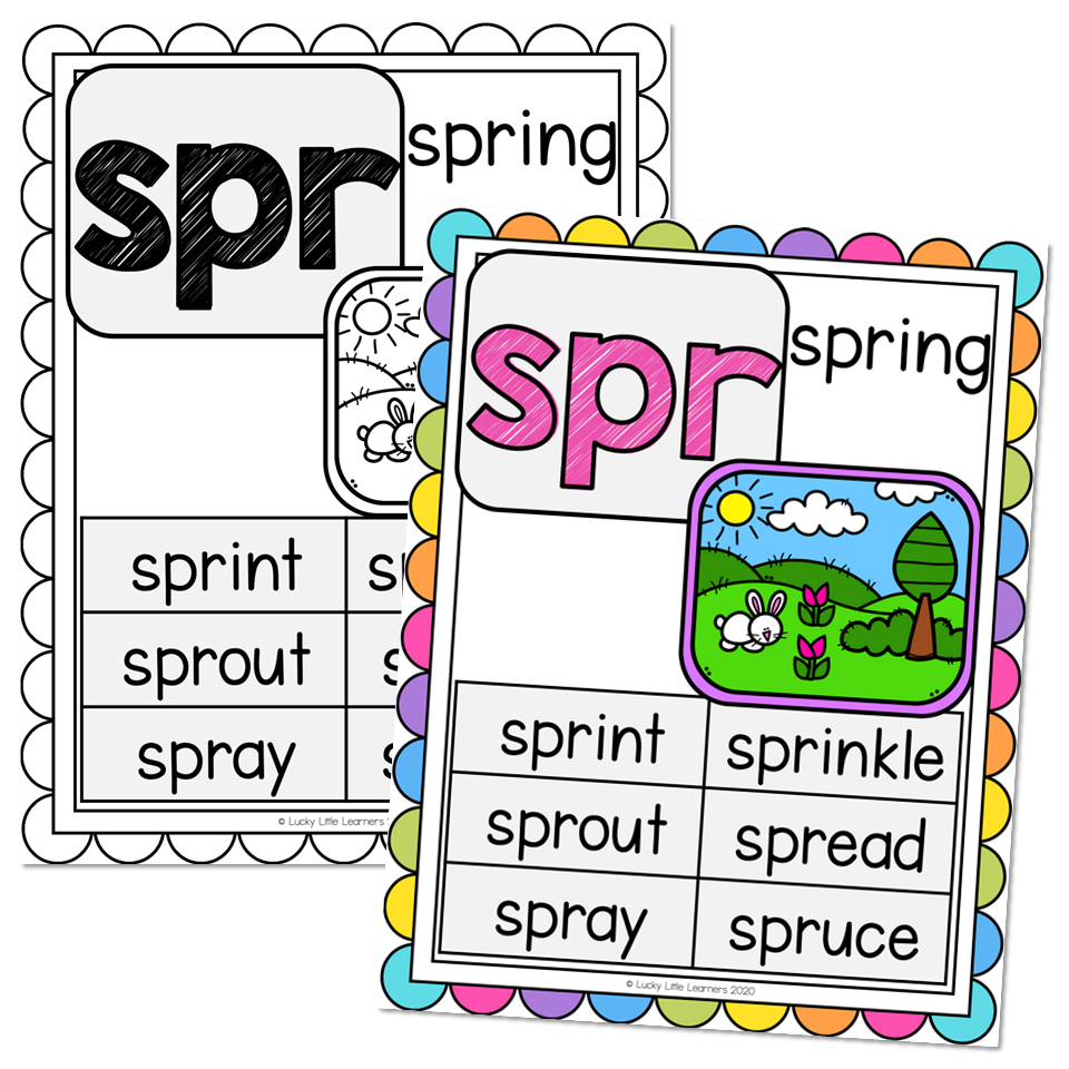 Phonics Posters - Blends, Endings, Digraphs Posters - spr - Lucky ...