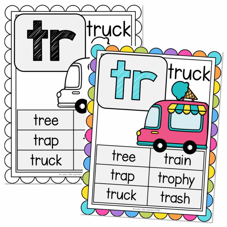 Phonics Posters - Blends, Endings, Digraphs Posters - tr - Lucky Little ...