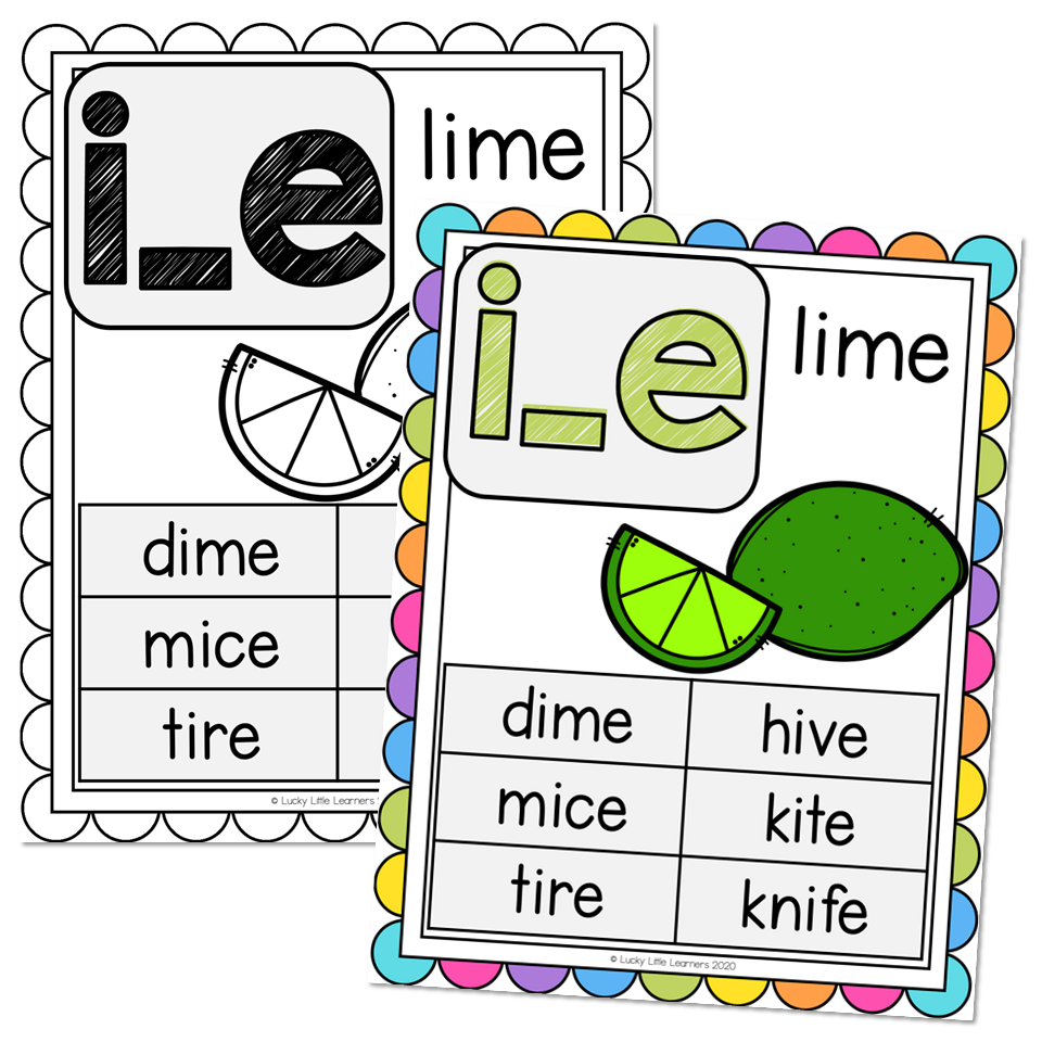 Phonics Posters - Long Vowels, Diphthongs, R-Controlled Posters - i_e ...