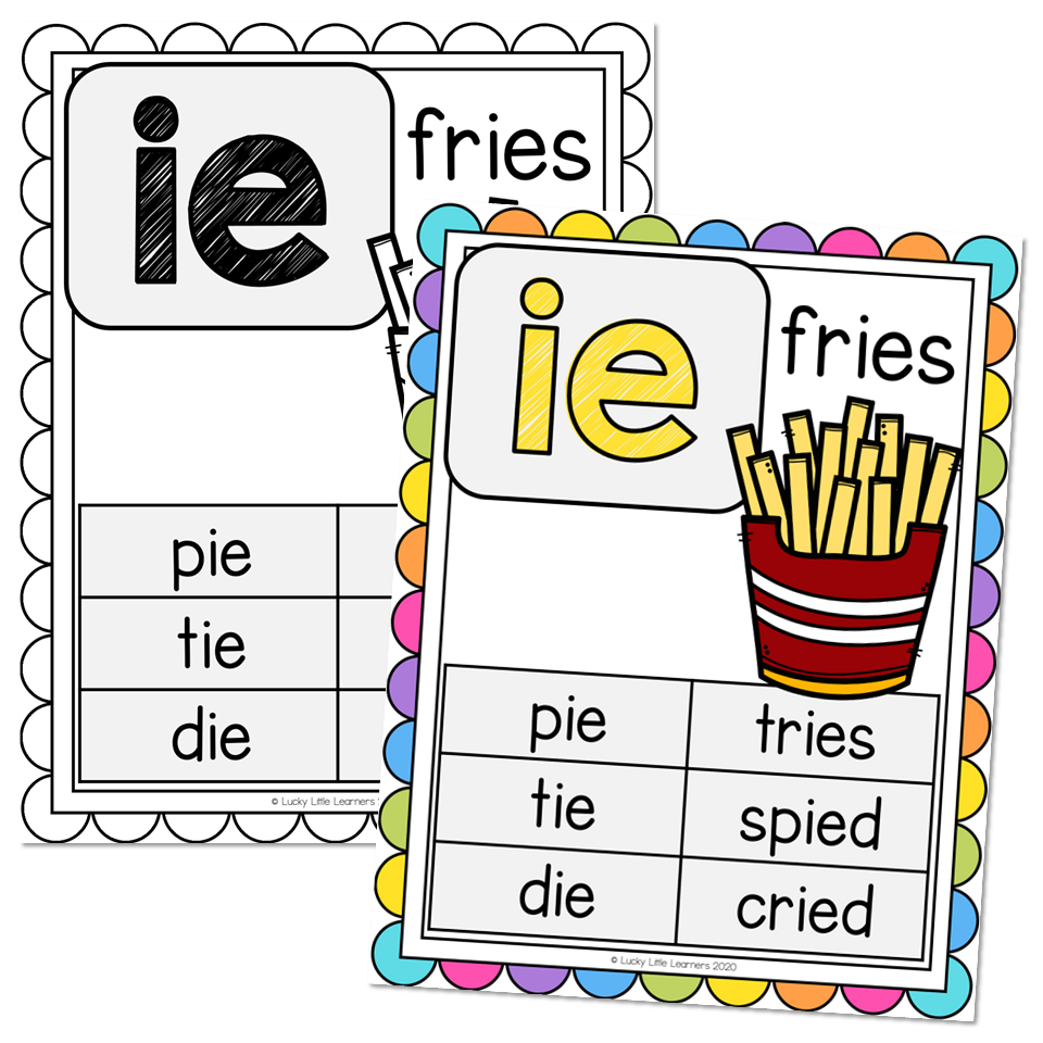 Phonics Posters - Long Vowels, Diphthongs, R-Controlled Posters - ie ...