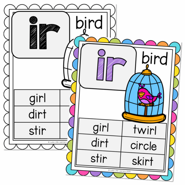 Phonics Posters - Long Vowels, Diphthongs, R-Controlled Posters - ir ...