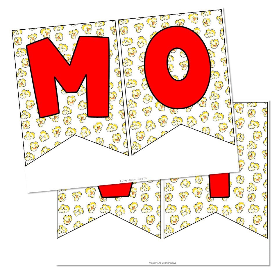 Popcorn and Movie Day - Banner - Lucky Little Learners