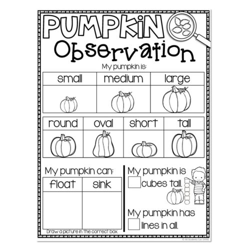 Pumpkin Unit - Pumpkin Observation - Lucky Little Learners