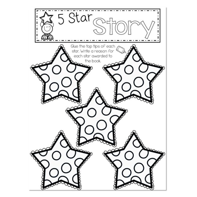 Reading Interactive Notebook - Five Star Story - Lucky Little Learners