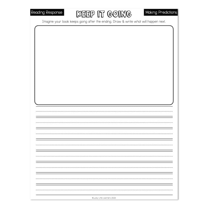 Reading Response - Making Predictions - Keep it Going - Lucky Little ...