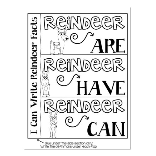 Reindeer Unit - Interactive Notebook Pages - Lucky Little Learners