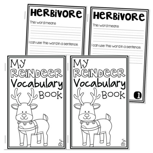 Reindeer Unit - Reindeer Vocabulary Booklet - Lucky Little Learners