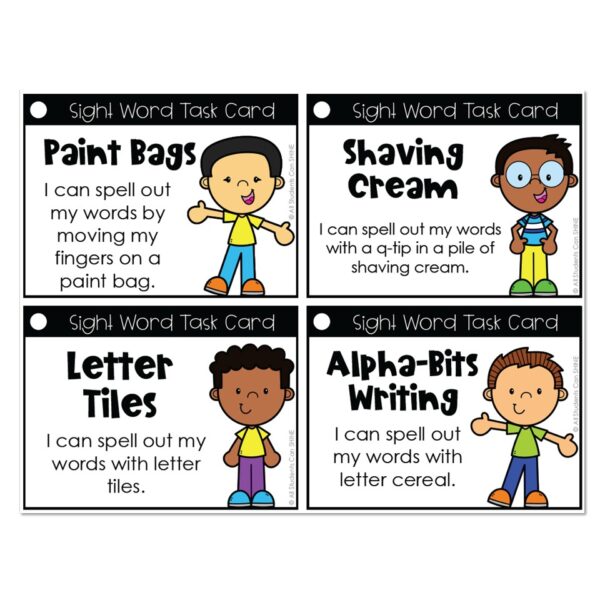 Sight Words - Spelling Task Cards - Lucky Little Learners