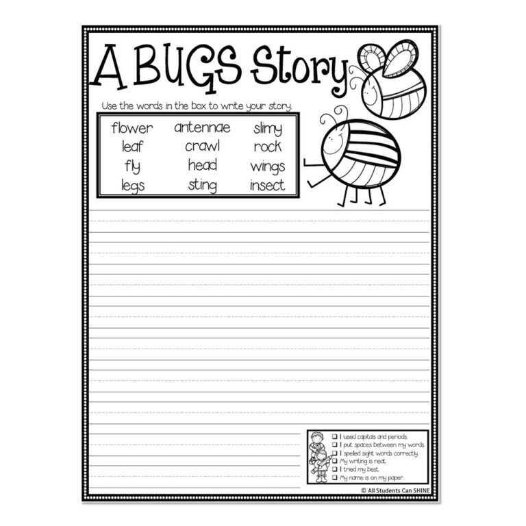 Spring Writing with Vocabulary - A Bugs Story - Lucky Little Learners