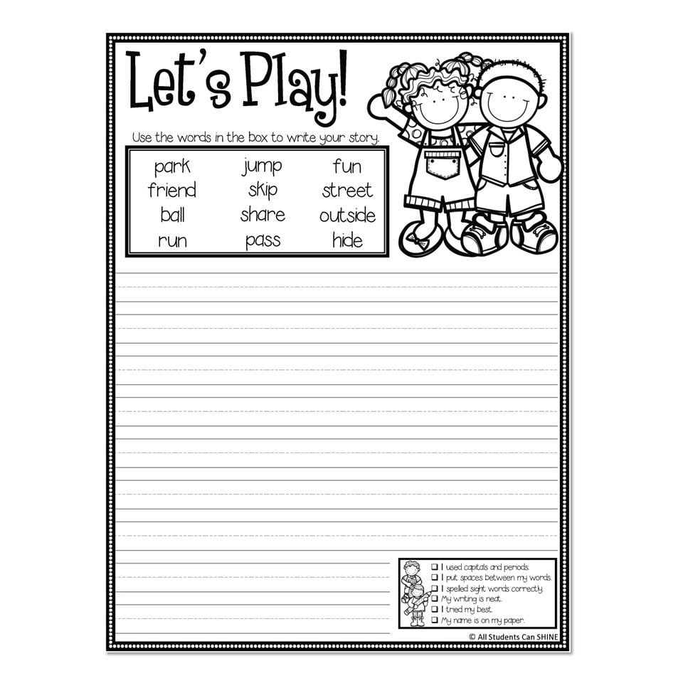 Spring Writing with Vocabulary - Let's Play - Lucky Little Learners
