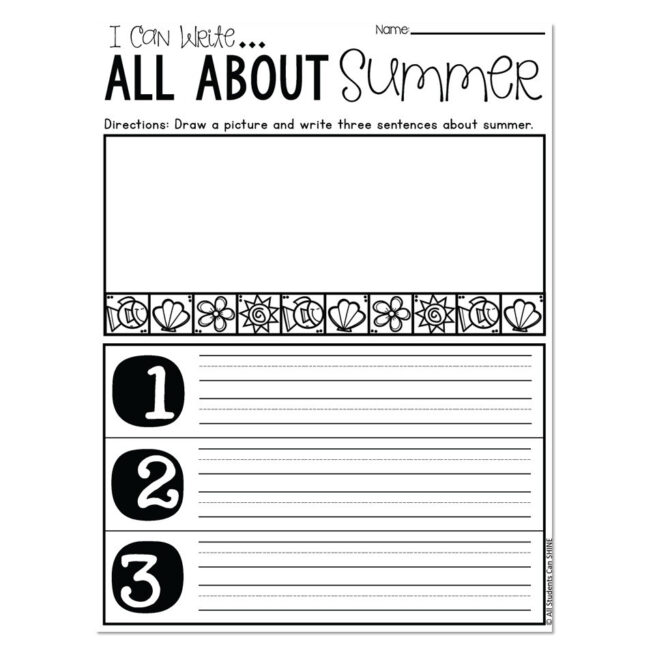 Summer Writer's Workshop - I Can Write All About Summer - Lucky Little ...