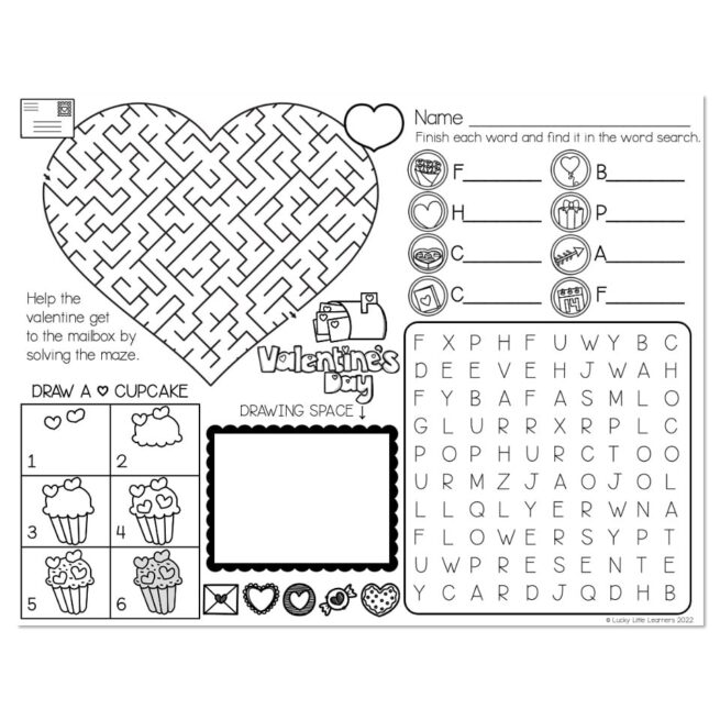Valentine's Day Placemat - Lucky Little Learners