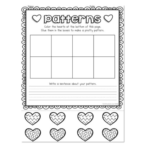 Valentine's Day Printables - Math - Patterns - Lucky Little Learners