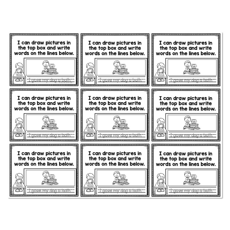Writing Bulletin Board - Writing Goal Cards - Pictures and Words ...