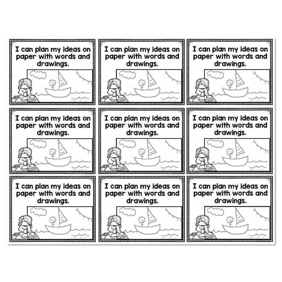 Writing Bulletin Board - Writing Goal Cards - Plan Ideas on Paper ...