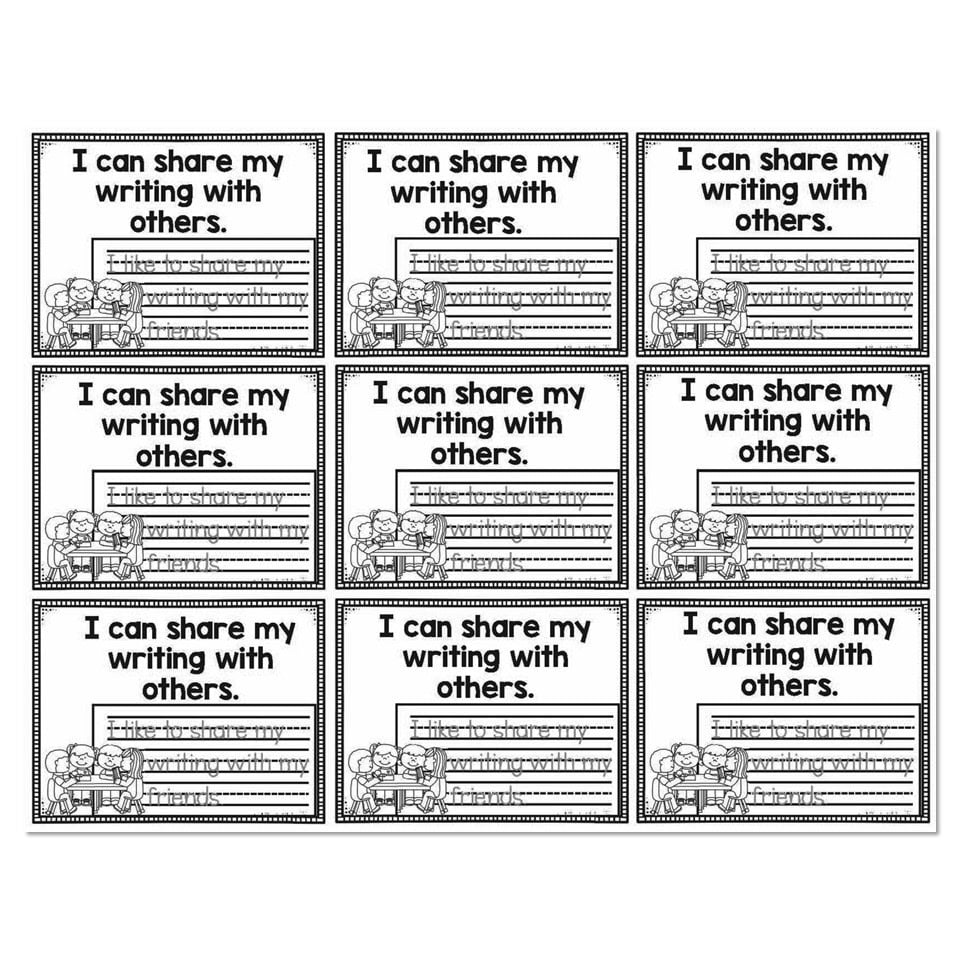 Writing Bulletin Board - Writing Goal Cards - Share Writing - Lucky ...