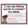 Writing Bulletin Board - Writing Goals Posters - Linking Words - Lucky ...