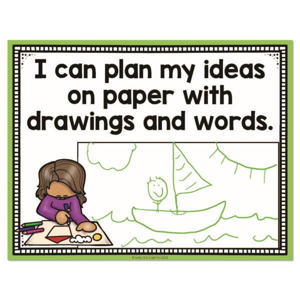Writing Bulletin Board - Writing Goals Posters - Plan Ideas on Paper ...