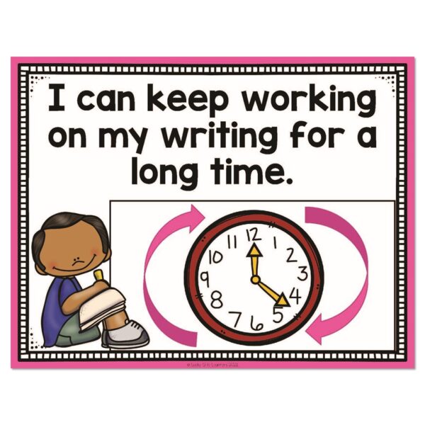 Writing Bulletin Board - Writing Goals Posters - Work on Writing ...