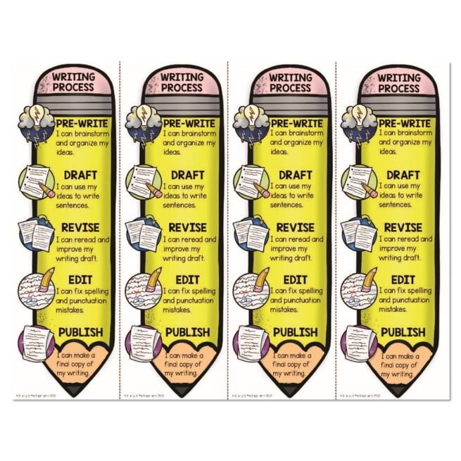 Writing Bulletin Board - Writing Process Pencil Student - Lucky Little ...