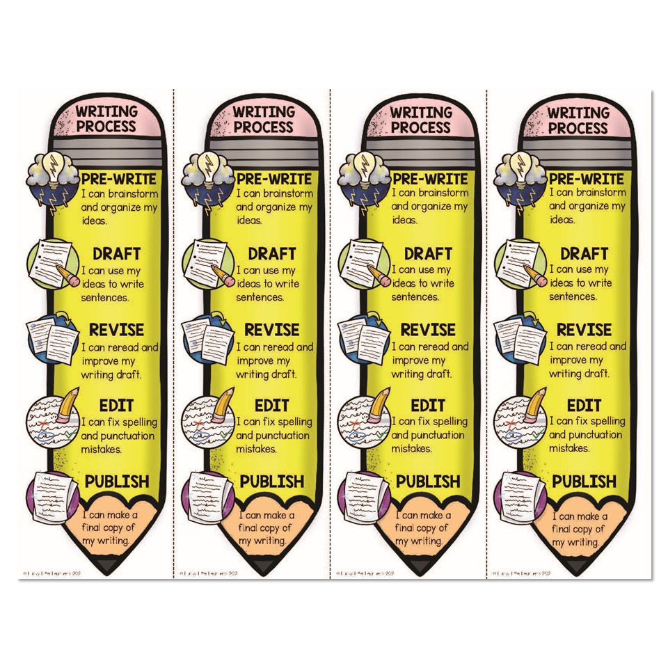 Writing Bulletin Board - Writing Process Pencil Student - Lucky Little ...