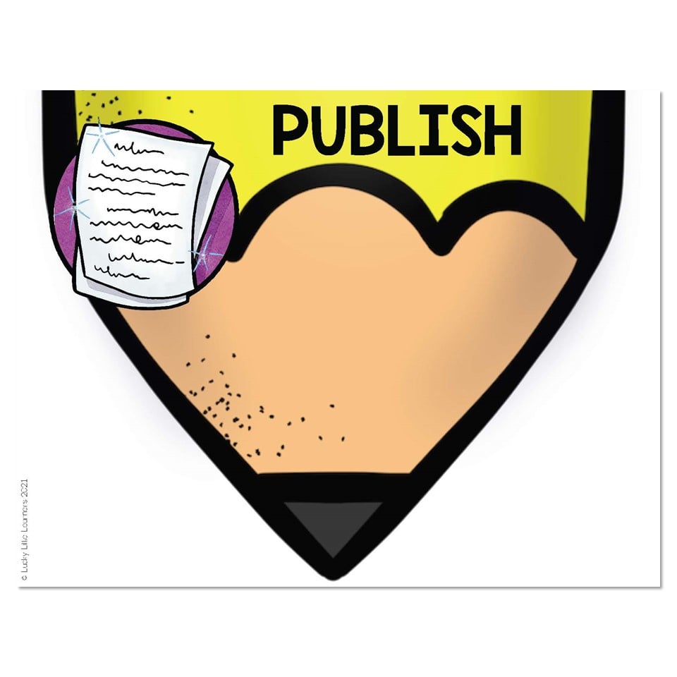 Writing Bulletin Board - Writing Process Pencil Teacher - Lucky Little ...