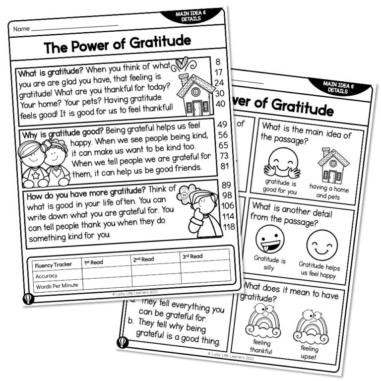 1st Grade Main Idea and Details Reading Passage - The Power of ...