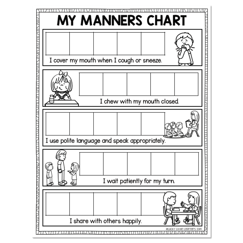 1st and 2nd Grade - Social Emotional Learning - Manners Unit - Behavior ...