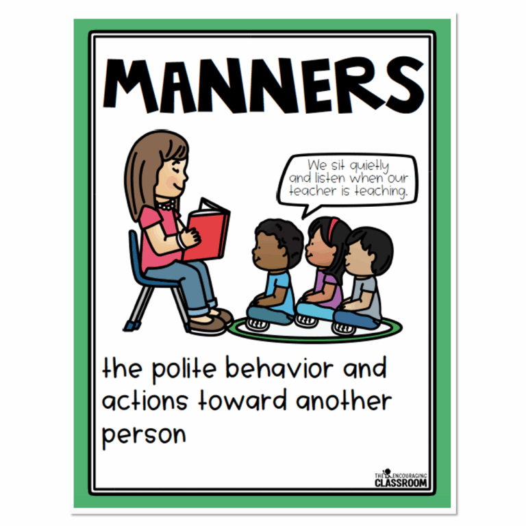 1st and 2nd Grade - Social Emotional Learning - Manners Unit - Poster ...