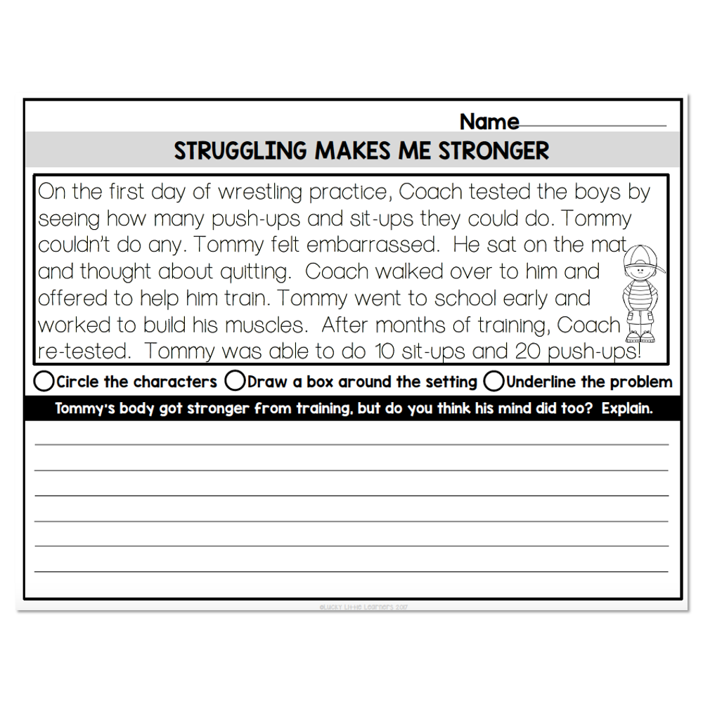 1st and 2nd Grade - Social Emotional Learning - Perseverance Unit - 1st ...