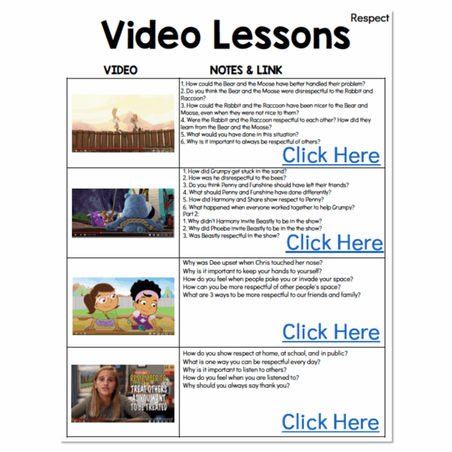1st and 2nd Grade - Social Emotional Learning - Respect Unit - Respect ...