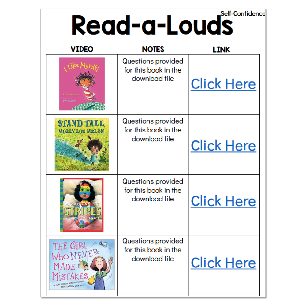 1st and 2nd Grade - Social Emotional Learning - Self-Confidence Unit ...