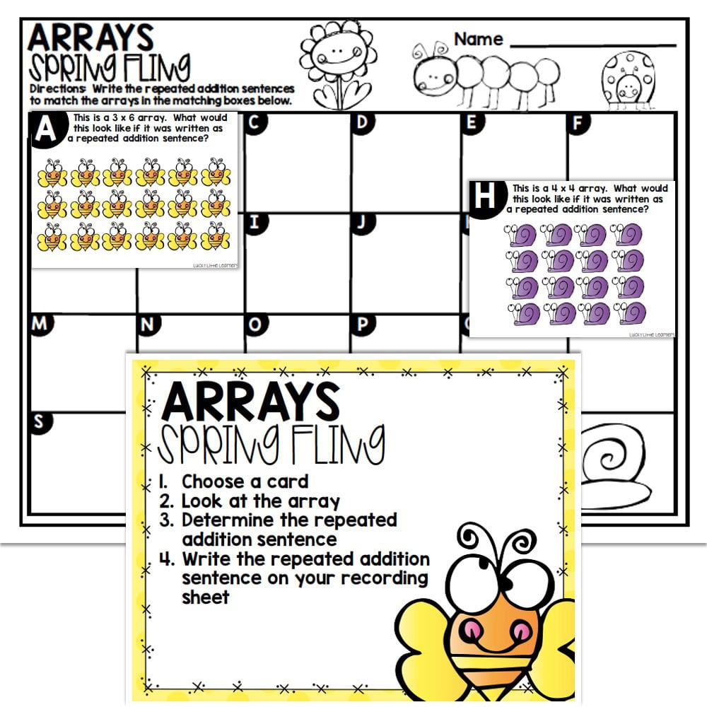 2nd Grade April Math Center - Arrays - Lucky Little Learners