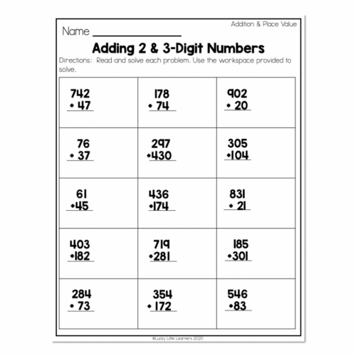 2nd Grade Math Worksheets - Place Value - Addition and Place Value ...