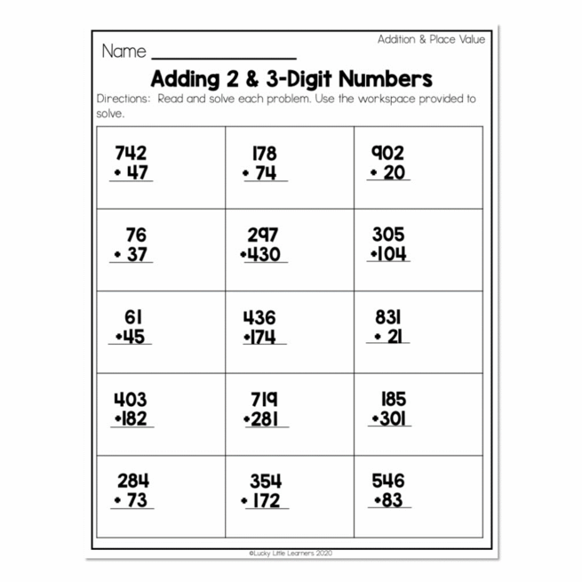 2nd Grade Math Worksheets - Place Value - Addition and Place Value ...