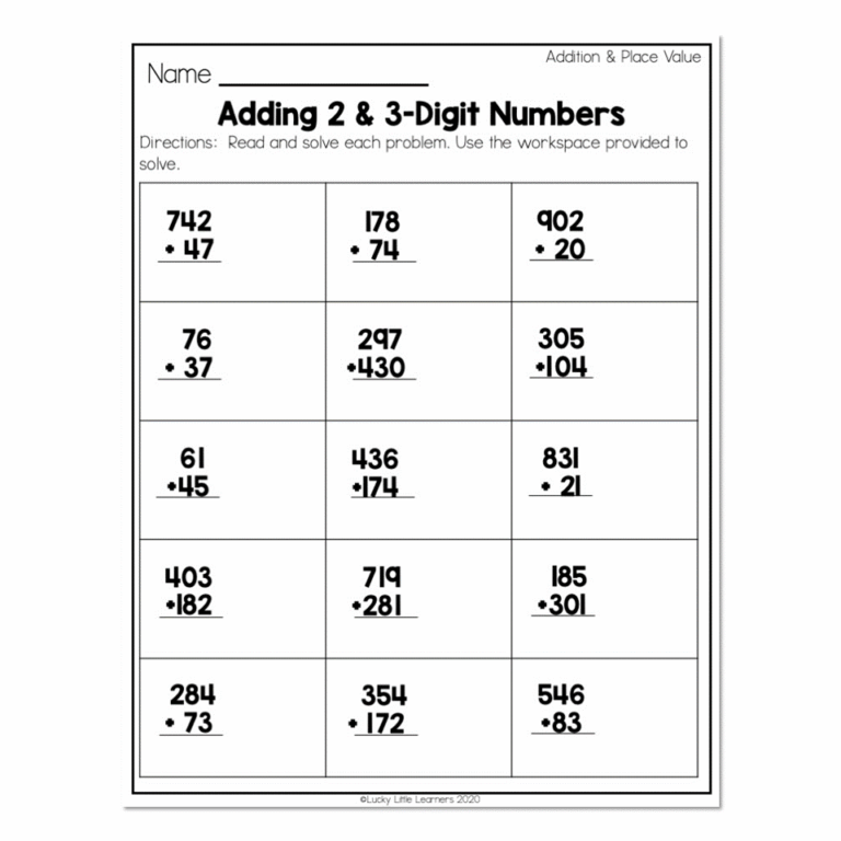 2nd Grade Math Worksheets - Place Value - Addition and Place Value ...