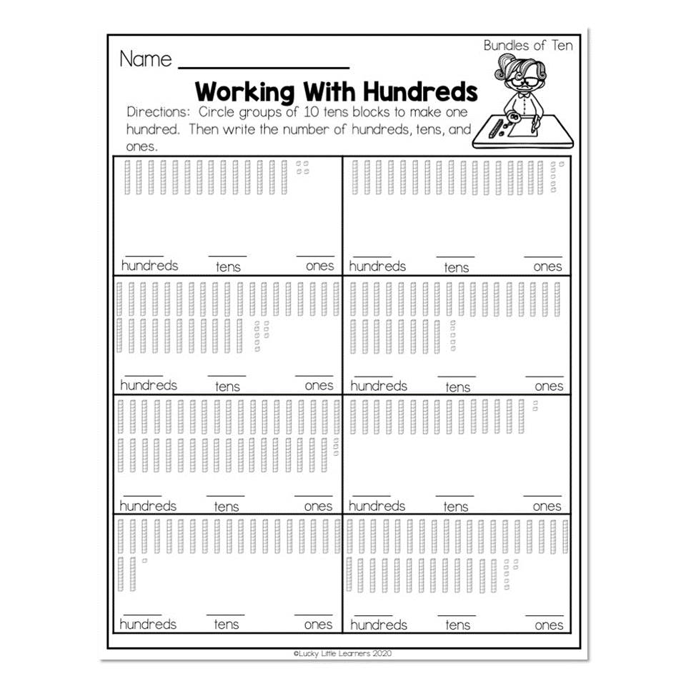 2nd Grade Math Worksheets - Place Value - Bundles of Ten - Working with ...