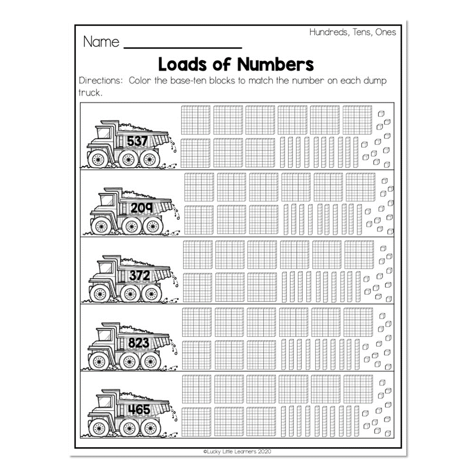 2nd Grade Math Worksheets - Place Value - Hundreds, Tens, Ones - Loads ...