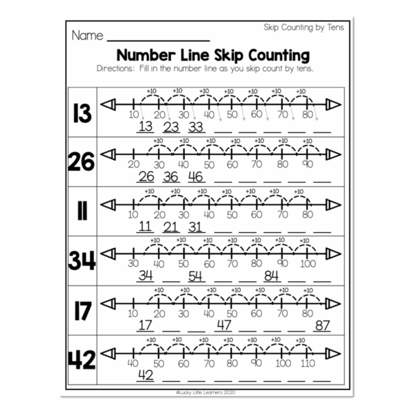 2nd Grade Math Worksheets - Place Value - Skip Counting by Tens ...