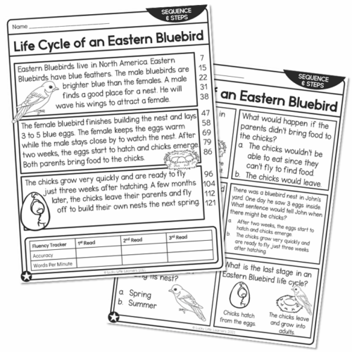 2nd Grade Sequencing Nonfiction Reading Passage - Life Cycle of an ...