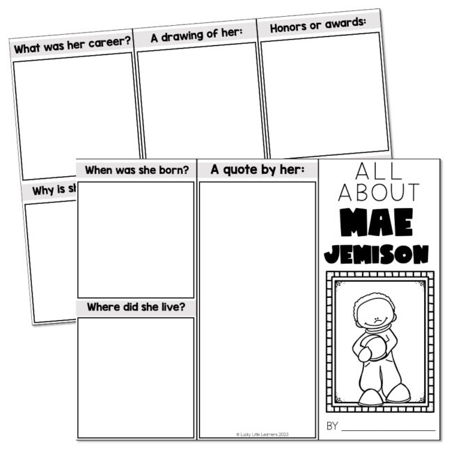Biography Brochure - Black History - Mae Jemison - Lucky Little Learners