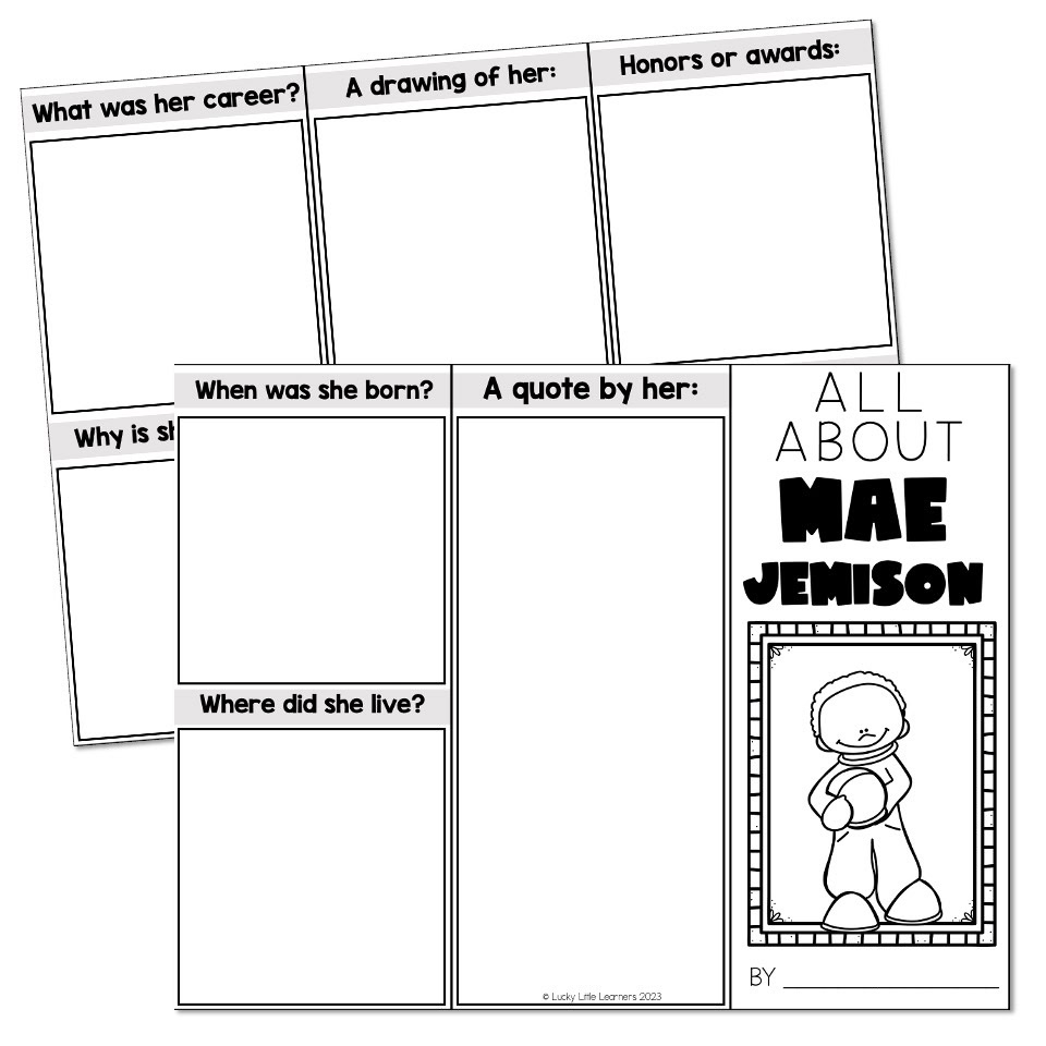 Biography Brochure - Black History - Mae Jemison - Lucky Little Learners