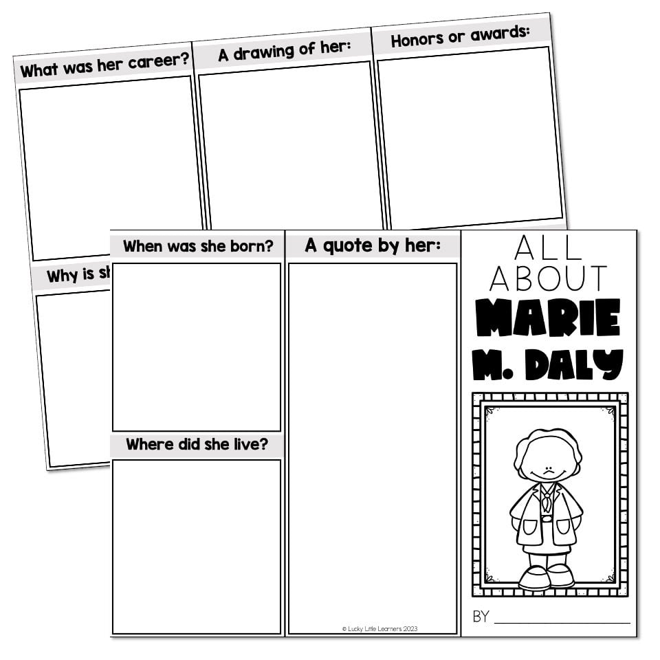 Biography Brochure - Black History - Marie M. Daly - Lucky Little Learners