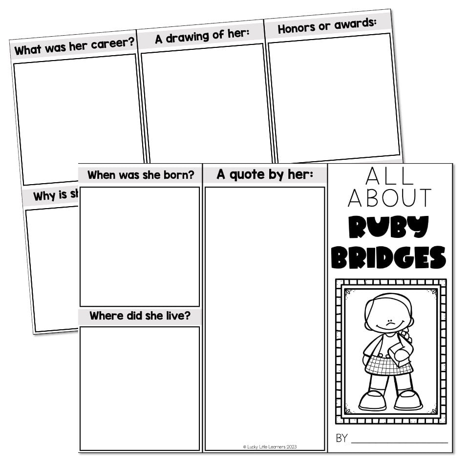 Biography Brochure - Black History - Ruby Bridges - Lucky Little Learners