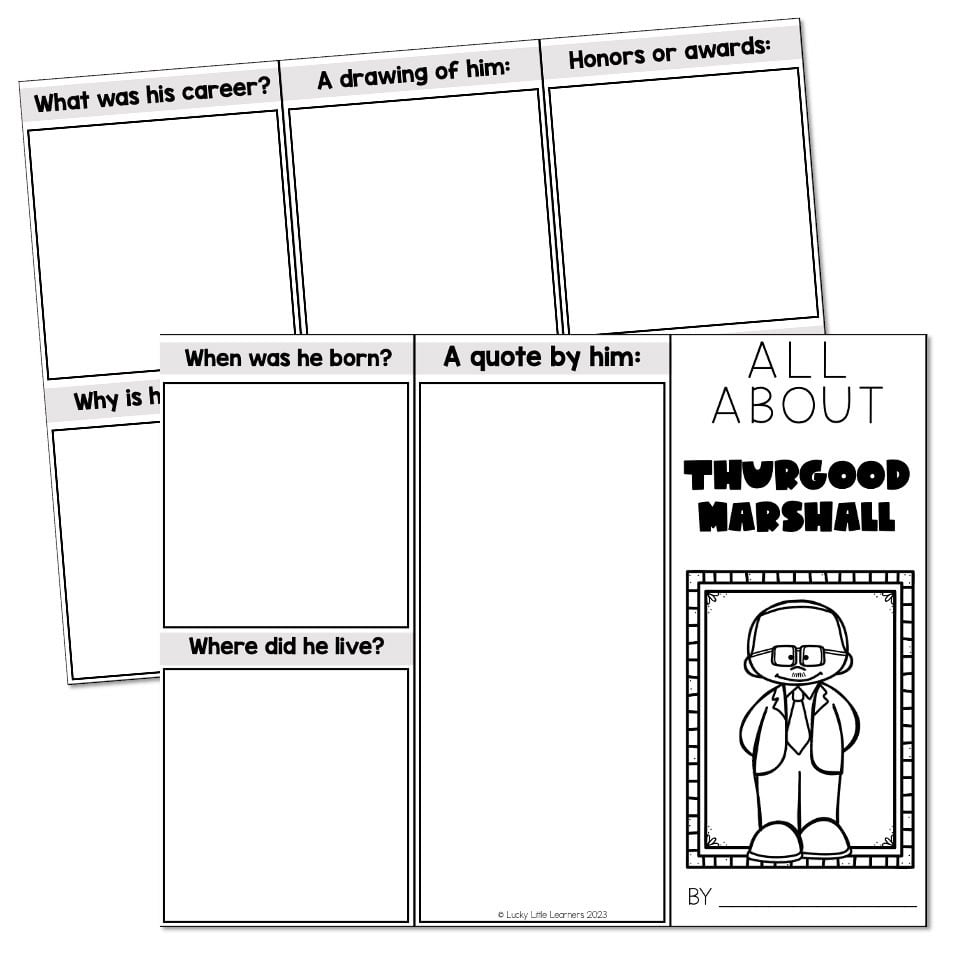 Biography Brochure - Black History - Thurgood Marshall - Lucky Little ...