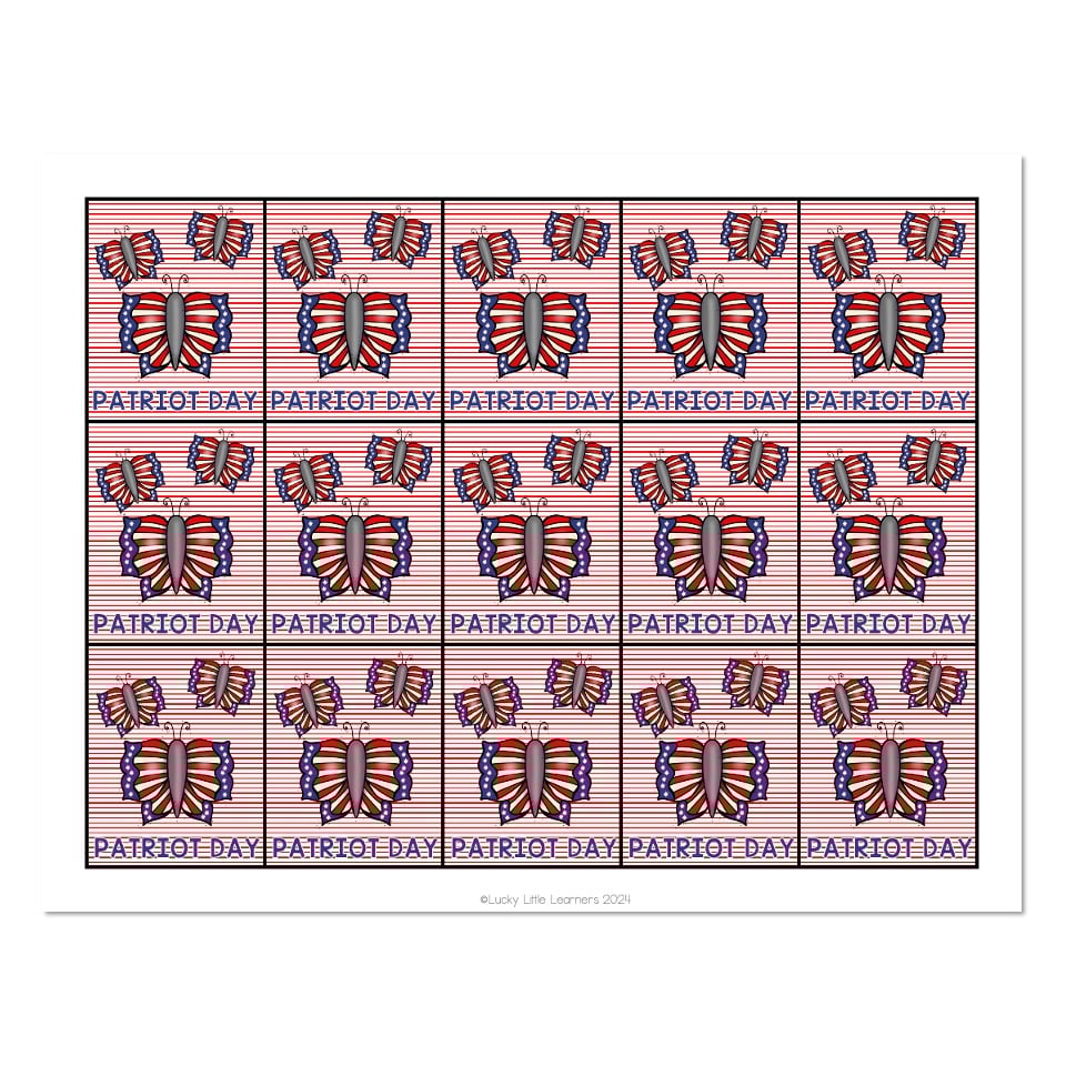 Brag Tags - Holidays - Patriot Day - Lucky Little Learners