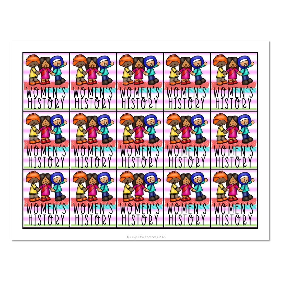Brag Tags - Holidays - Women's History Month - Lucky Little Learners