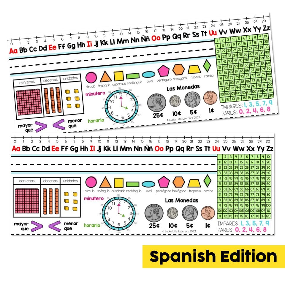 Classroom Setup – Visuals – Desk Plates – Spanish Edition - Lucky ...