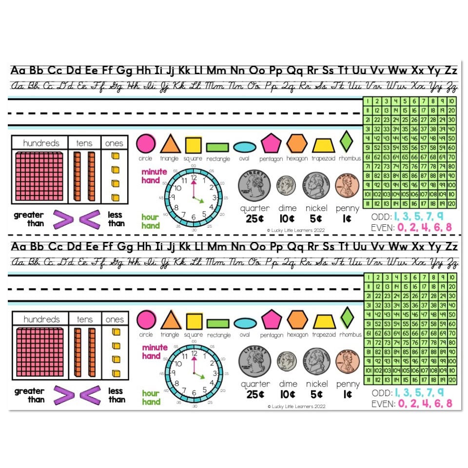 Classroom Setup – Visuals – Desk Plates – Version 2 - Cursive and Print ...